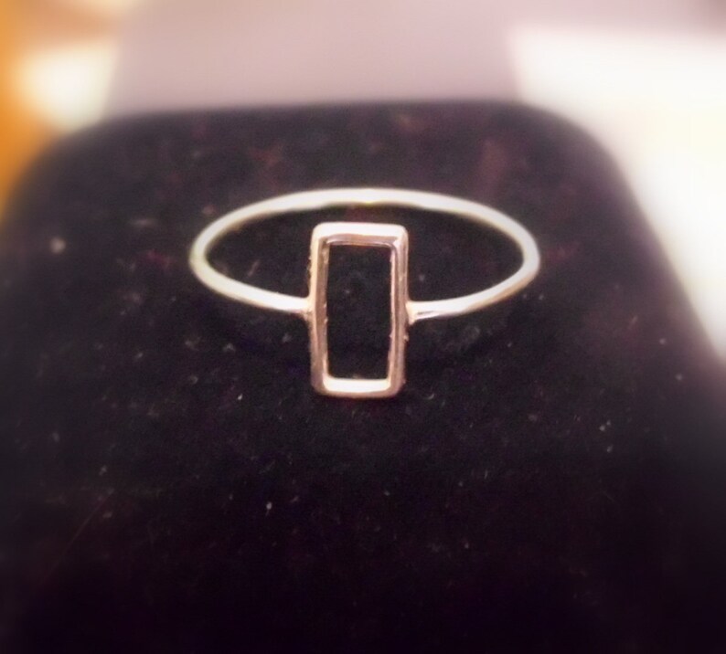 Rectangle Ring Solid Sterling Silver is Eco Friendly From - Etsy