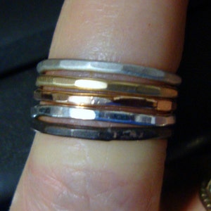 Ring - 5 Stack Interesting With 5 Different Finishes/ Metals - Sterling ...
