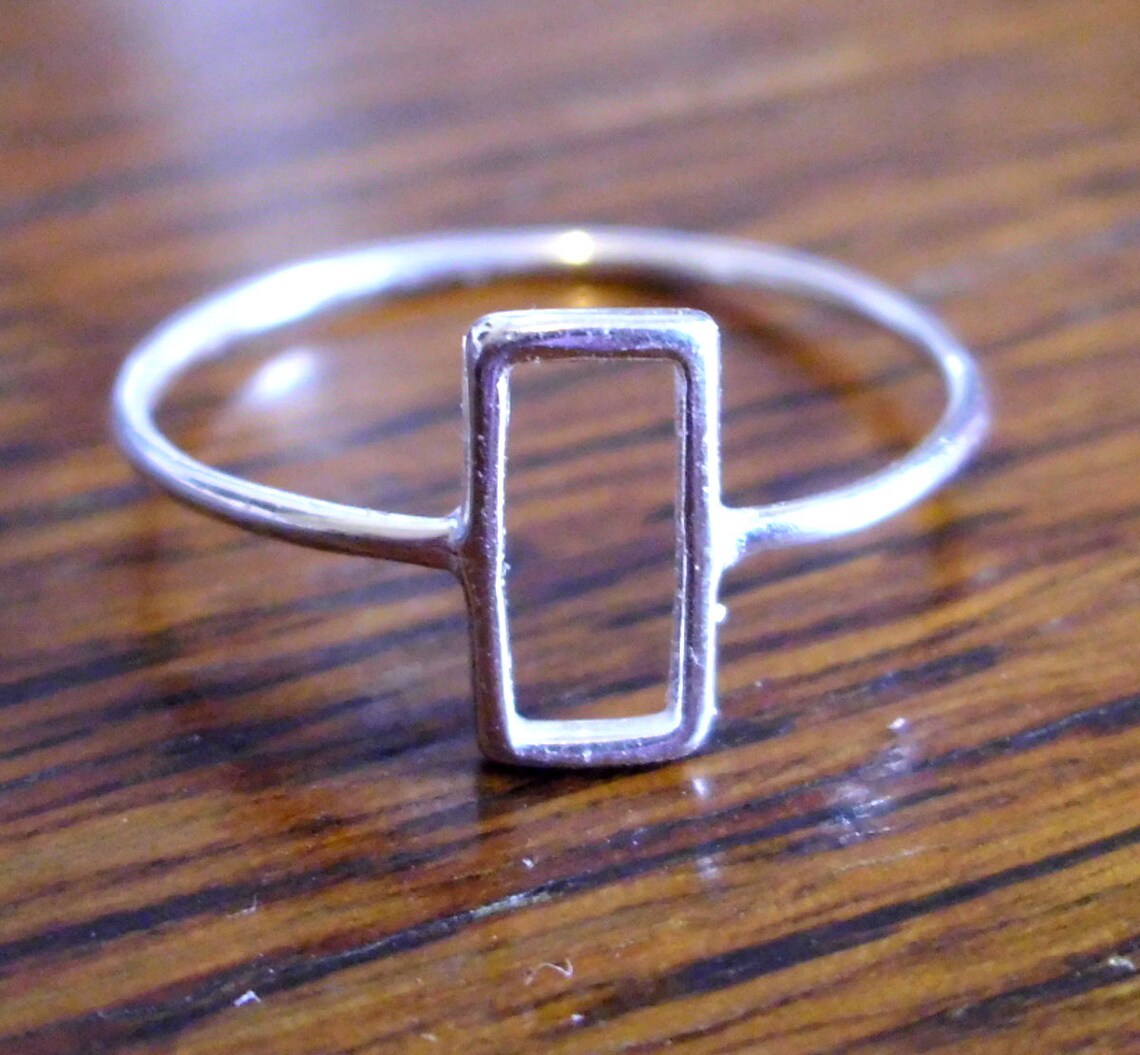 Rectangle Ring Solid Sterling Silver is Eco Friendly From - Etsy