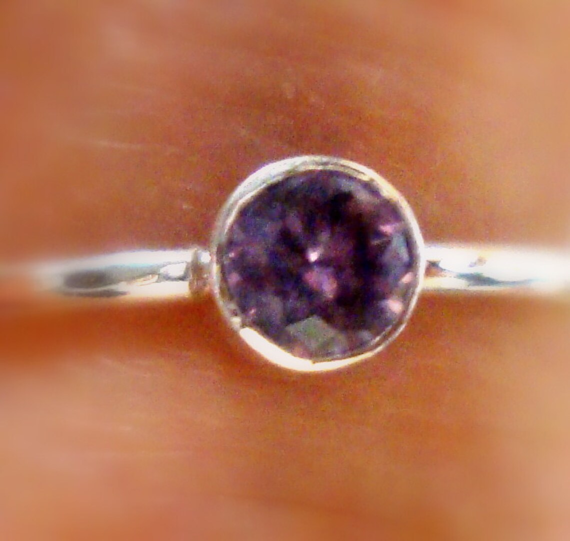 Alexandrite Ring 4mm Sterling Silver Lab Grown Eco Friendly - Etsy