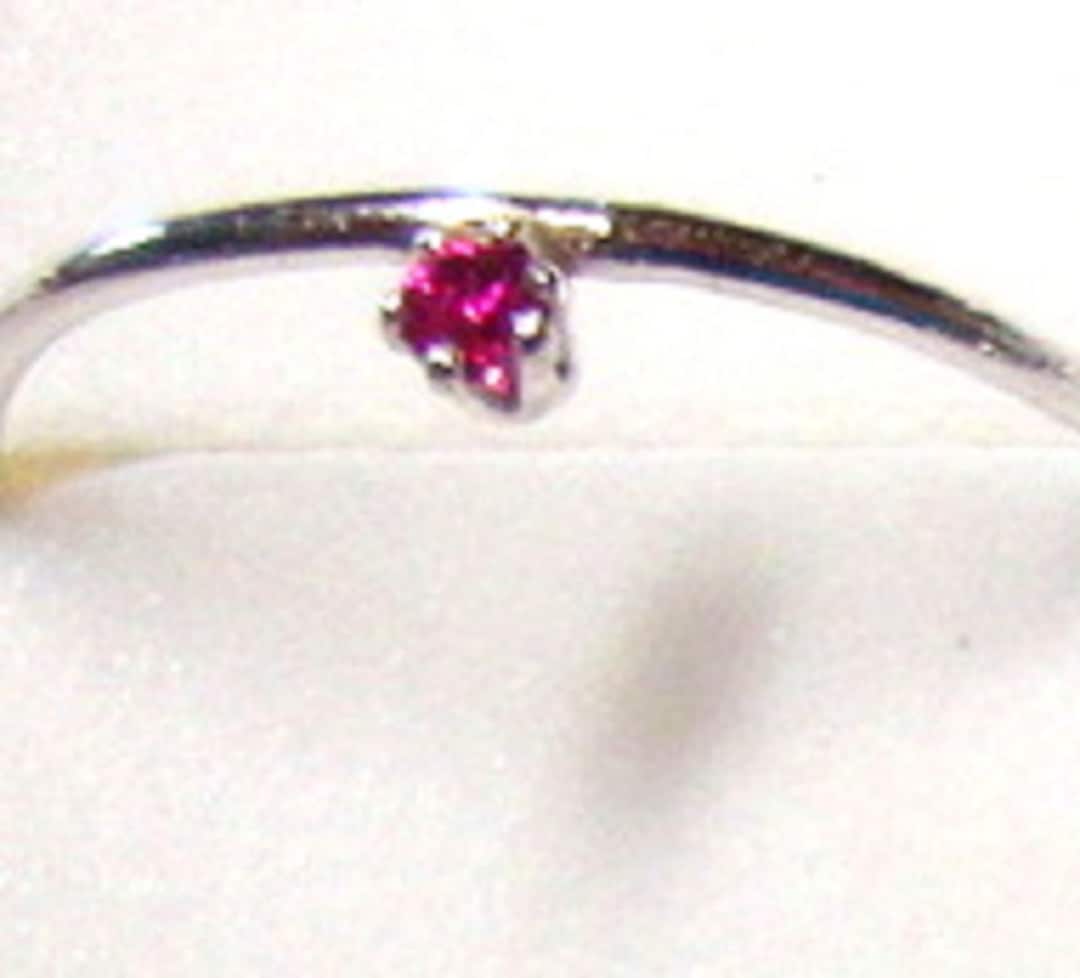 Ruby Ring Tiny Ruby Side Set on Eco-friendly Sterling Silver - Custom ...