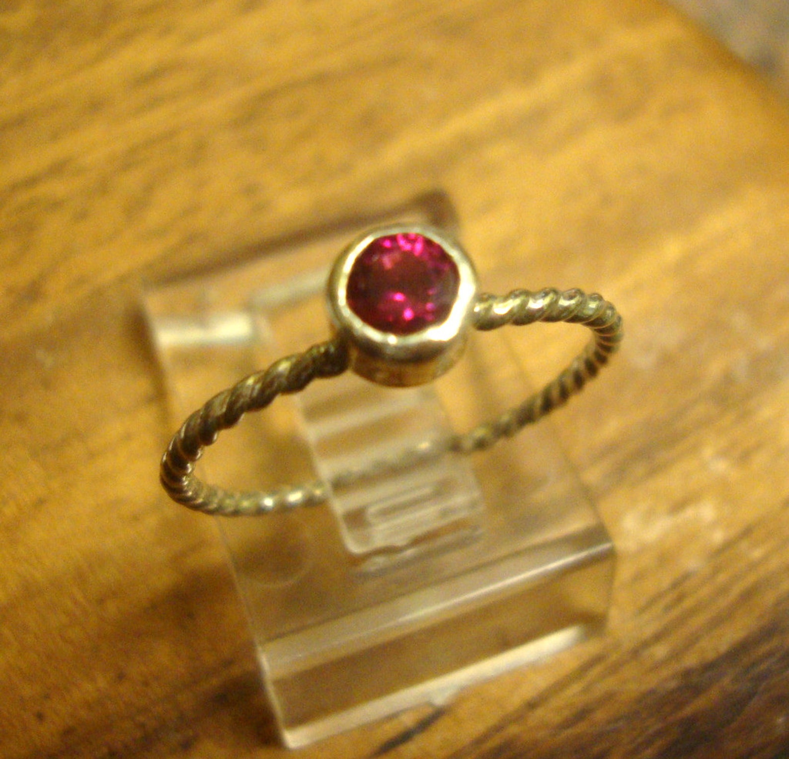 Ruby Ring in Solid Gold, Silver or Gold Filled, 4mm Lab Ruby , Tube ...