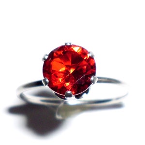 Ring Fiery RED 8mm Solid Sterling Silver Screaming Red- Custom Handmade ...