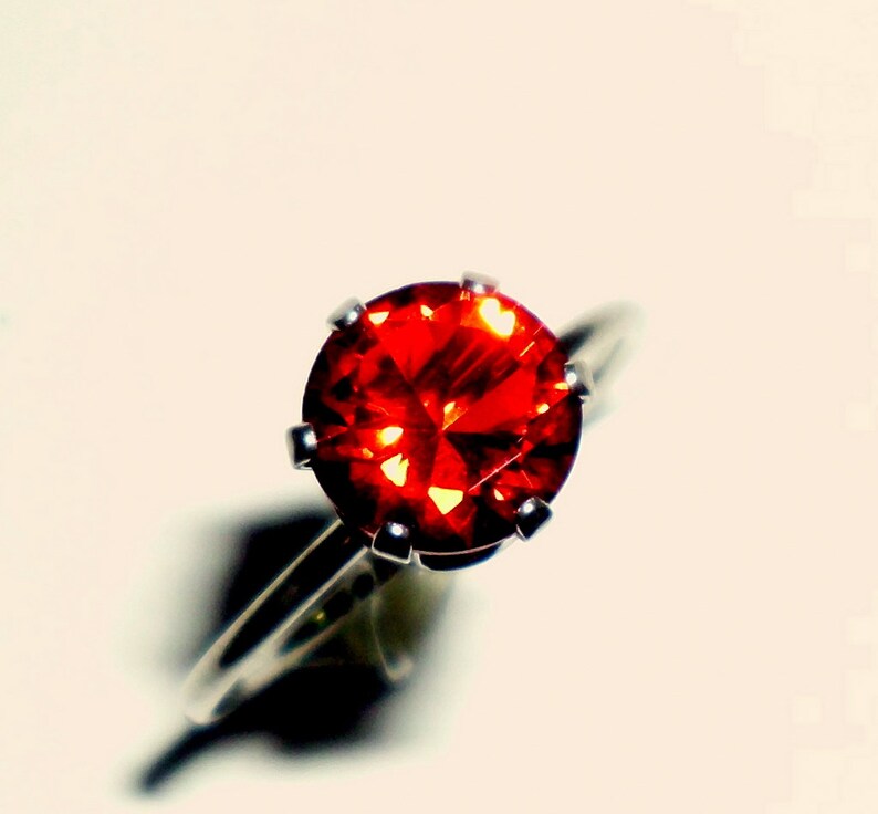 Ring Fiery RED 8mm Solid Sterling Silver Screaming Red- Custom Handmade ...