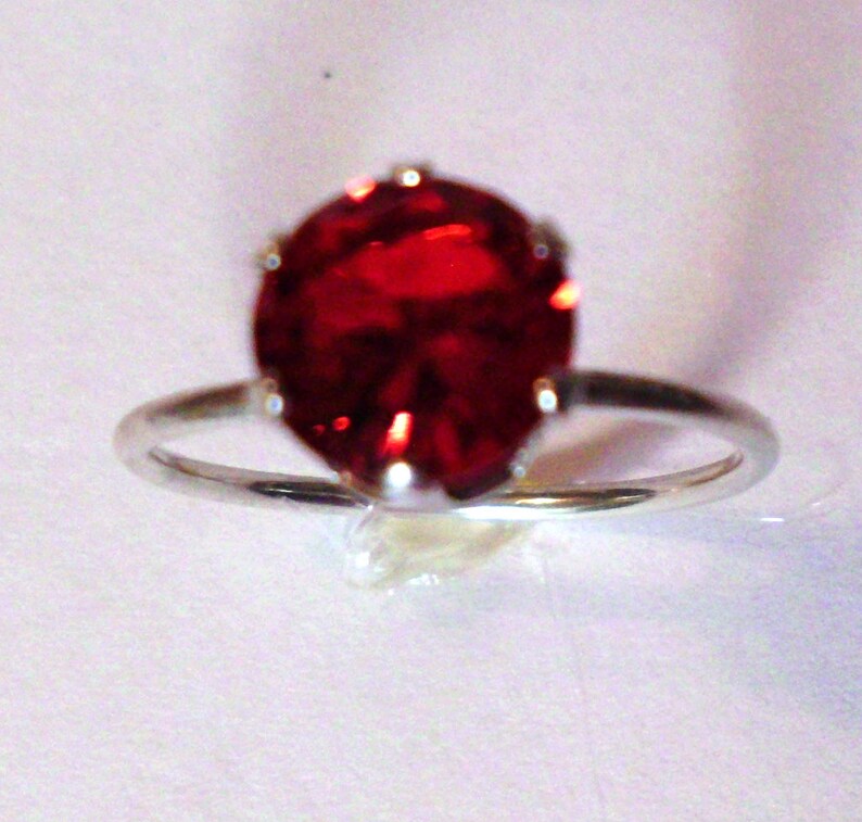 Ring Fiery RED 8mm Solid Sterling Silver Screaming Red Custom - Etsy