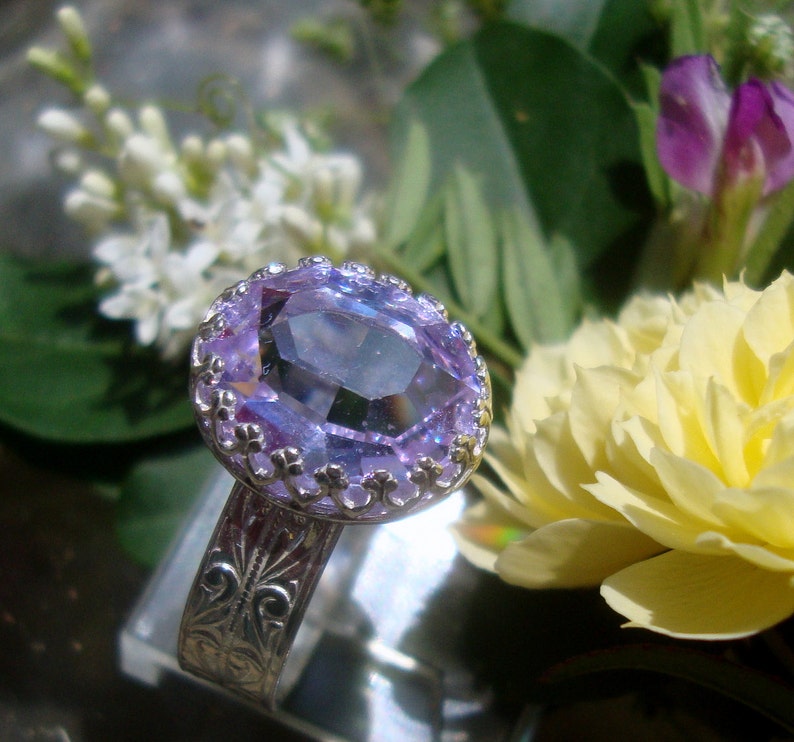 Alexandrite Ring REGAL Color Change Blue to Pink 12x10 Mm Zandrite Lab ...