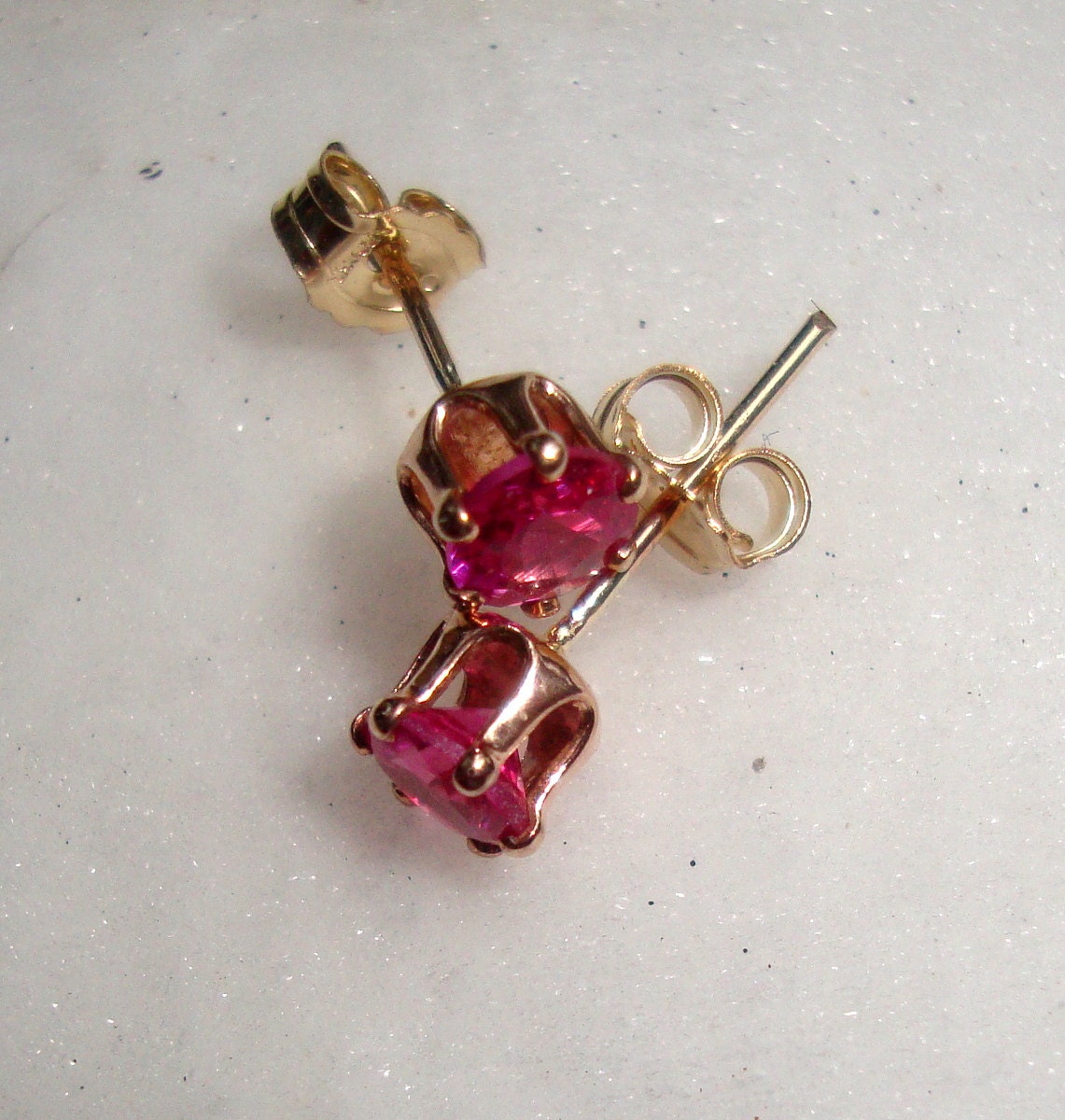 Earrings Pink Sapphire 3mm Posts Studs - Eco-friendly Reclaimed ...