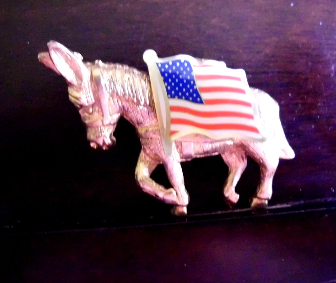 Democratic Donkey Pin - Vintage - Gold Plated or Zinc/pewter With ...