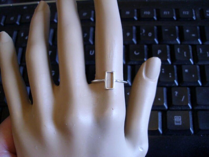 Rectangle Ring Solid Sterling Silver is Eco Friendly From - Etsy