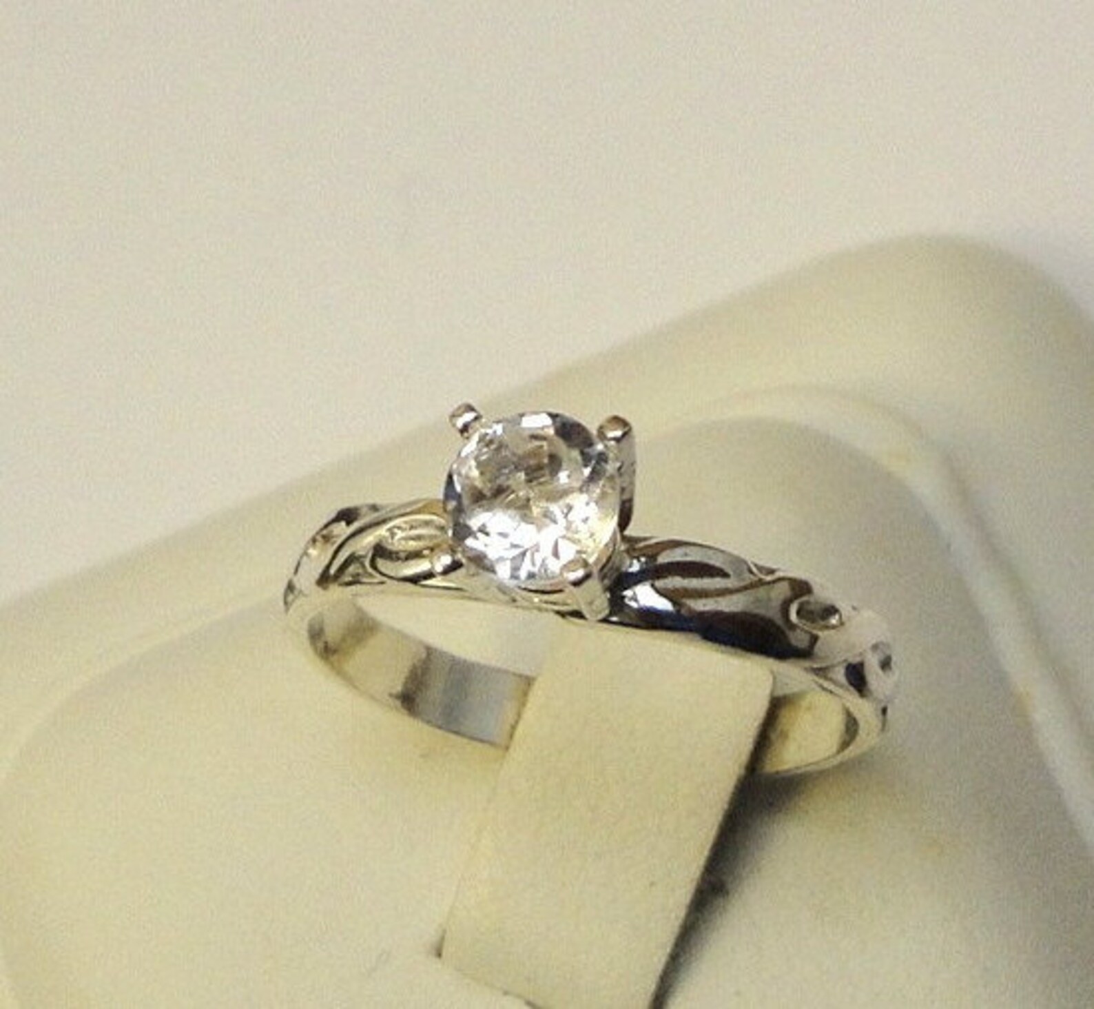 Endless Love Diamond Quartz Solitaire Ring or Sapphire/moissanite ...