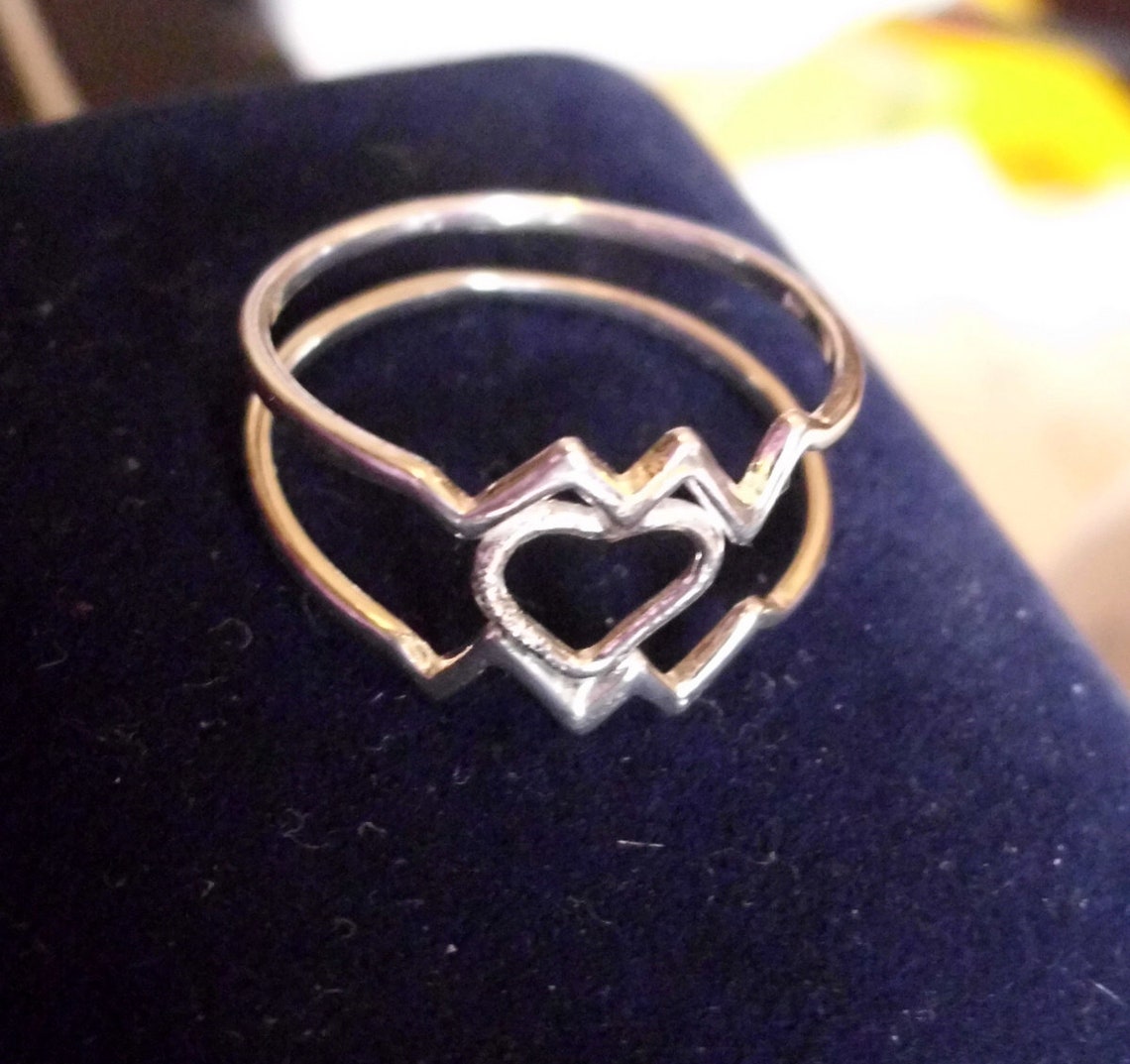 Ring when Two Hearts Beat as One solid Sterling Silver | Etsy