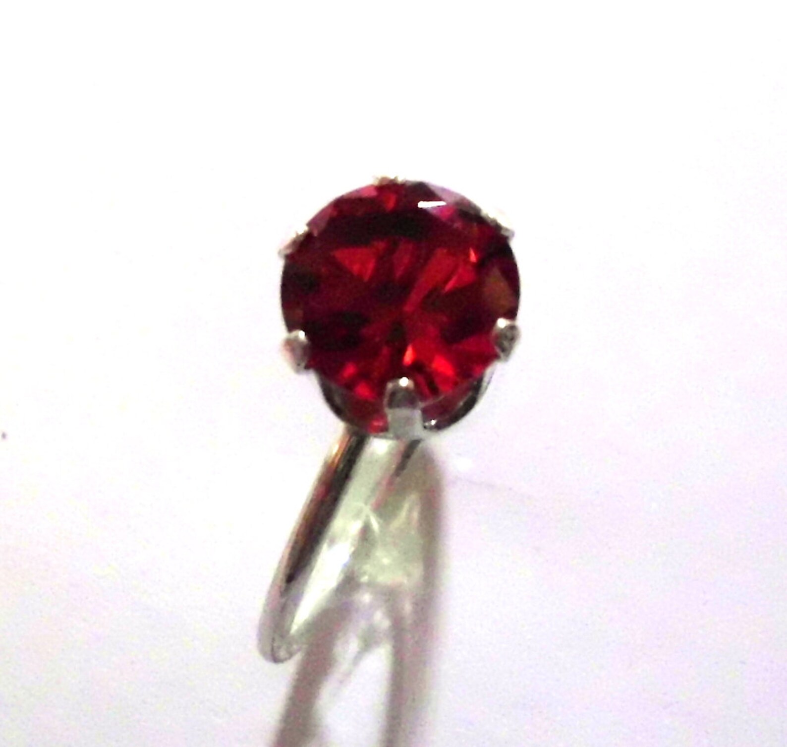Ring Fiery RED 8mm Solid Sterling Silver Screaming Red- Custom Handmade ...