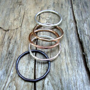 Ring - 5 Stack Interesting With 5 Different Finishes/ Metals - Sterling ...