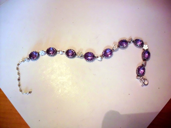 Alexandrite Bracelet Color Change Lab Crown Set in .925 | Etsy