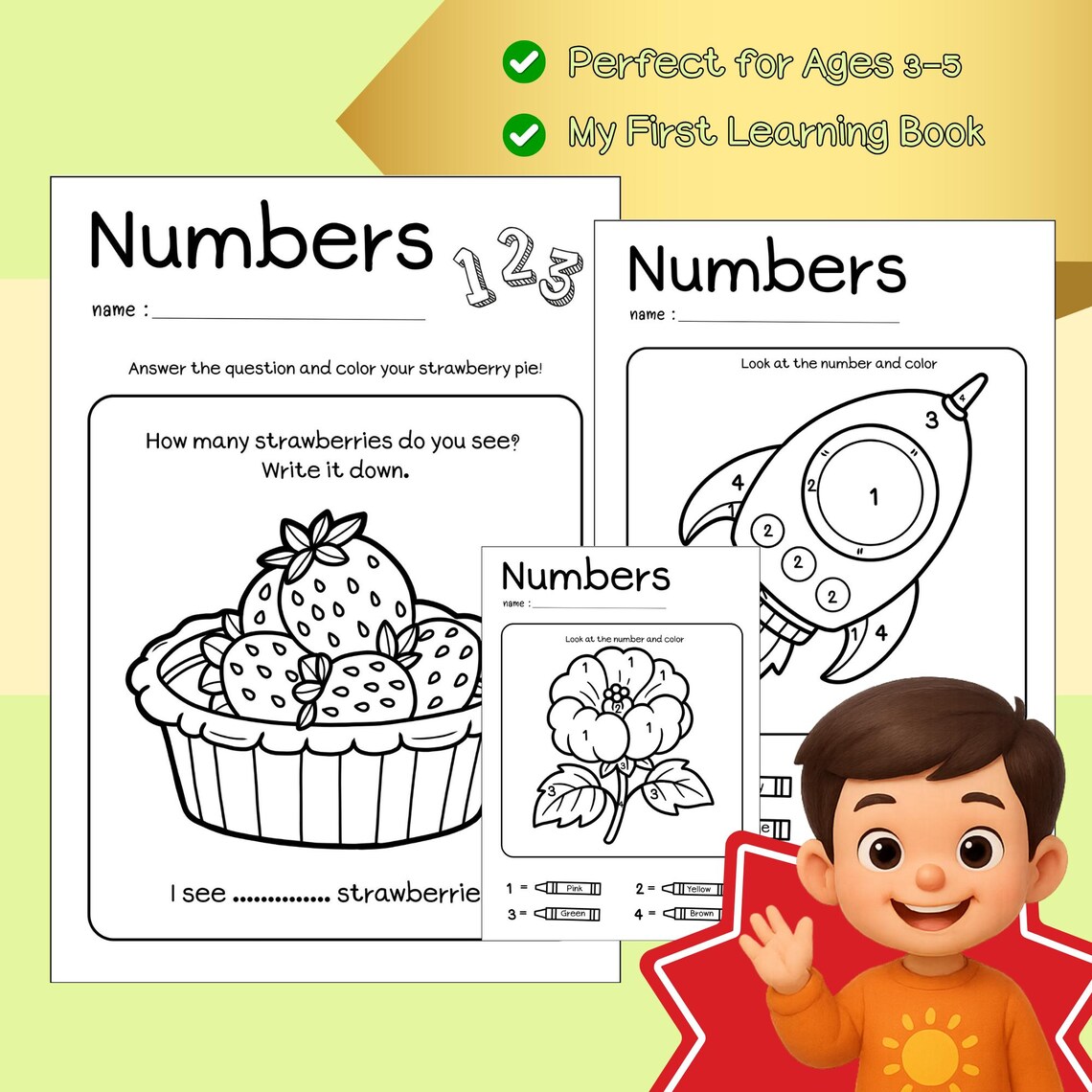Preschool Numbers Workbook 1-10 | Kindergarten Math Worksheets ...