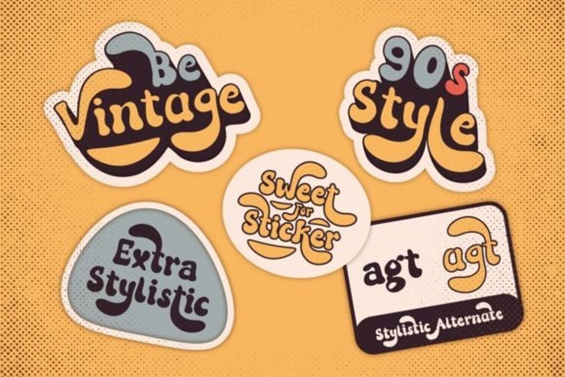 Fatbun Groovy Font, Retro Font, Script Font, Chunky Font, Modern ...