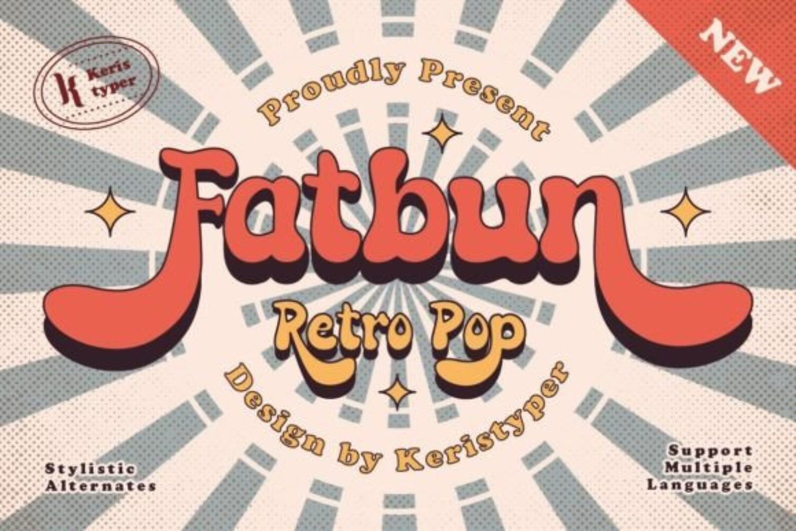 Fatbun Groovy Font, Retro Font, Script Font, Chunky Font, Modern ...