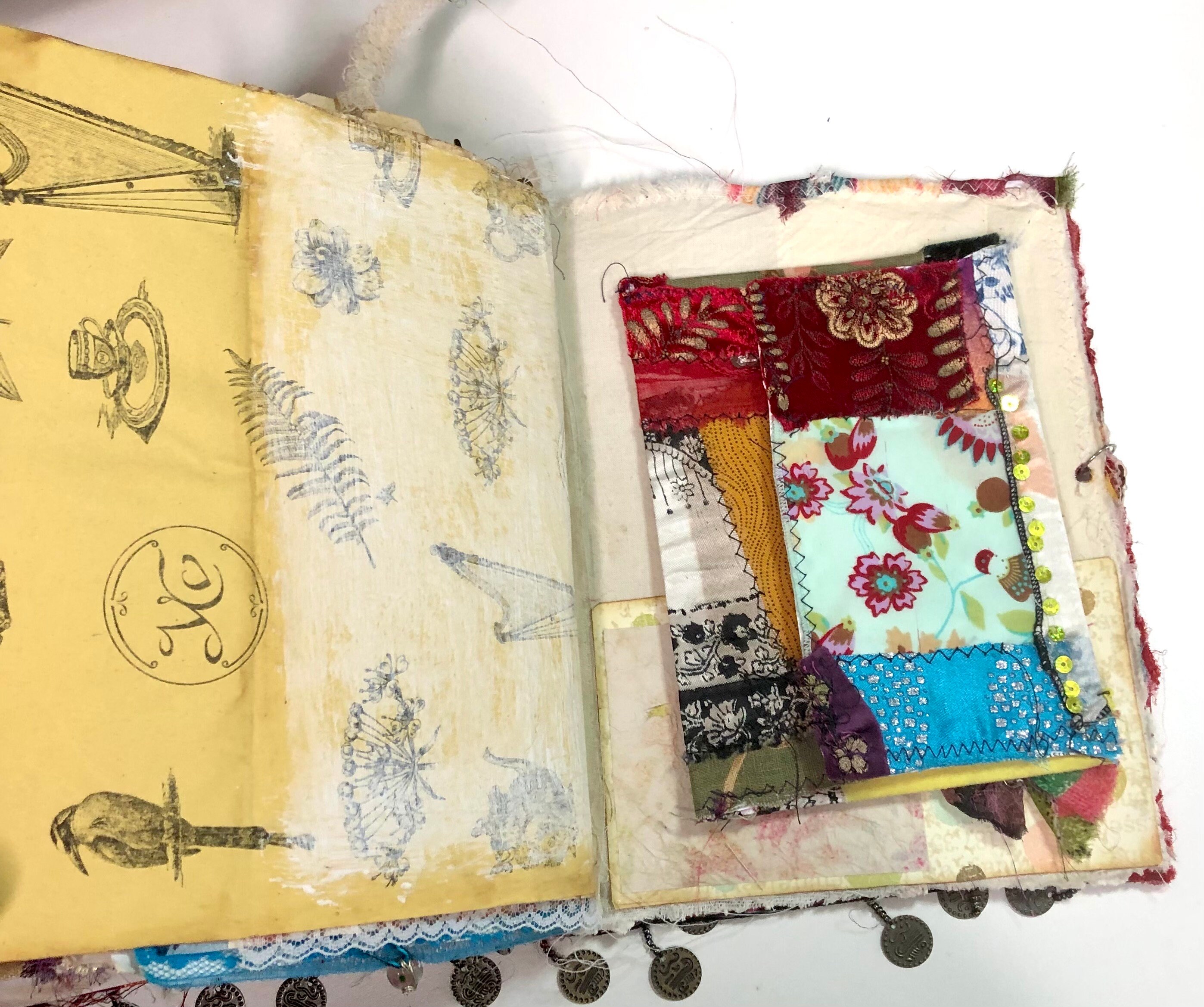 Gypsy Boho Junk Journal Soft Cover Chunky Vintage Silk Handmade ...