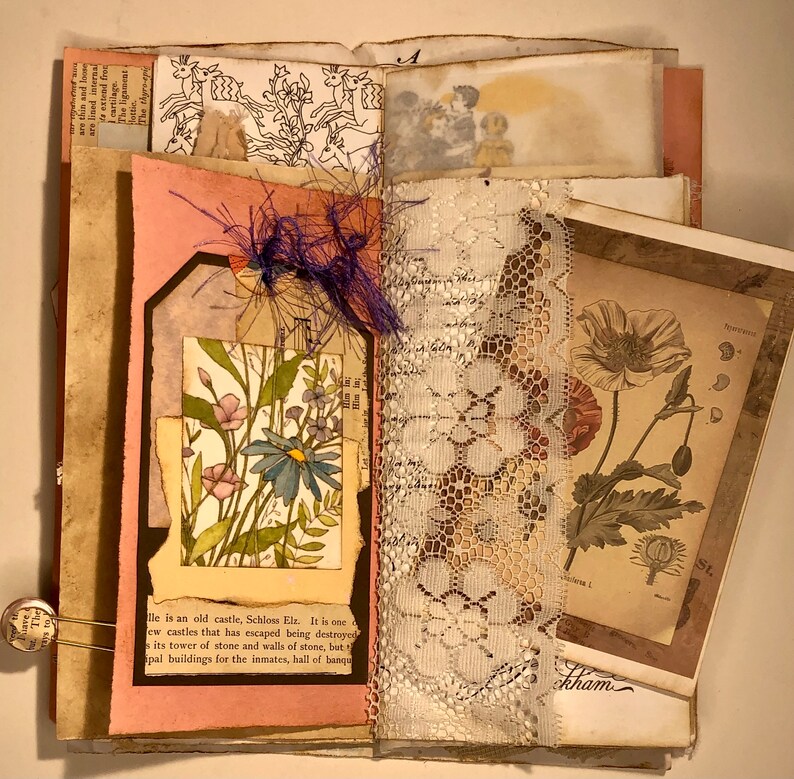 Handmade Slim Junk Journal Notebook Vintage Skinny - Etsy