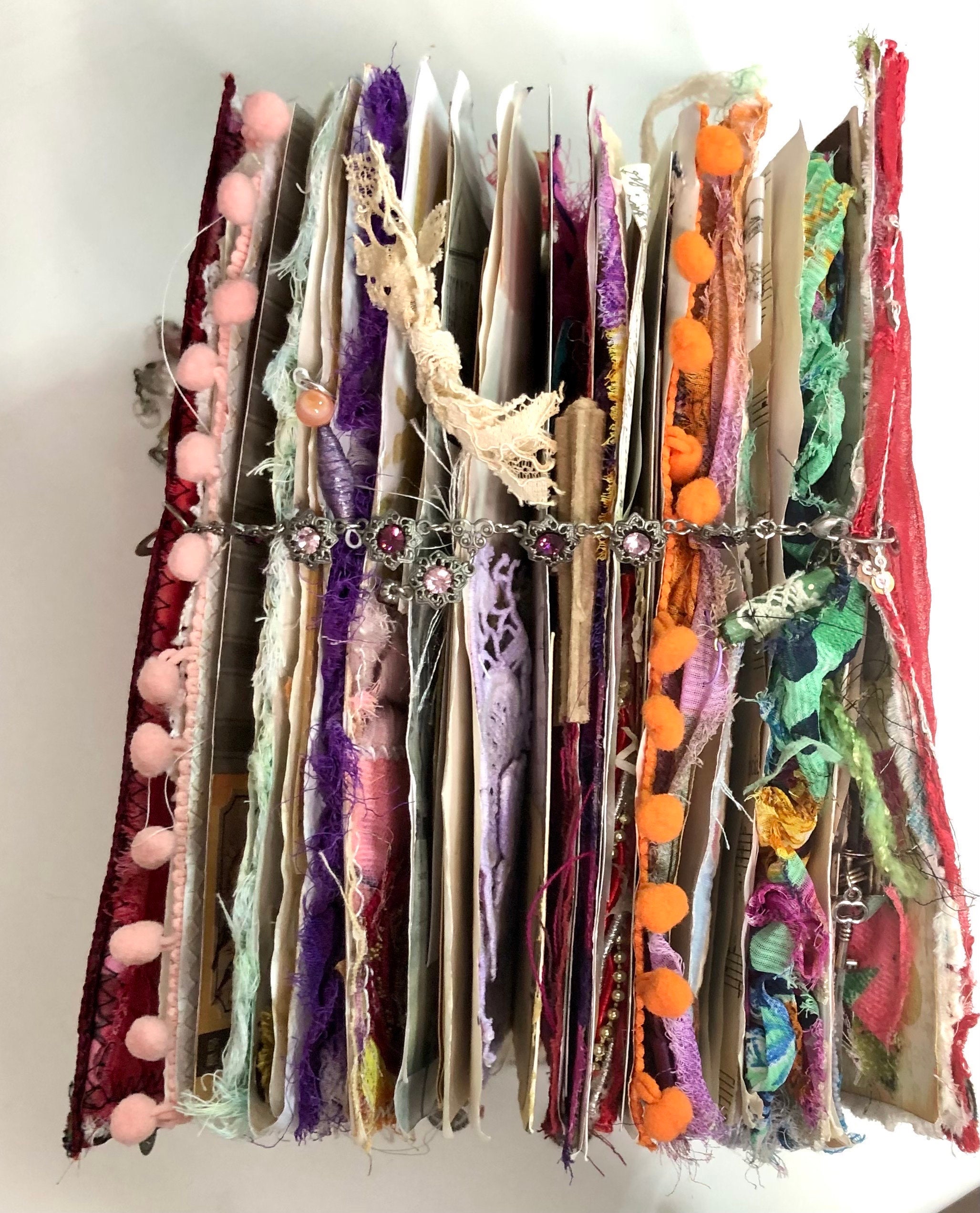 Gypsy Boho Junk Journal Soft Cover Chunky Vintage Silk Handmade ...