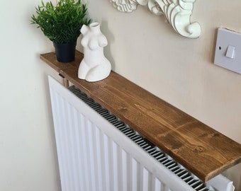 Solid Wood Radiator Shelf With Brackets Rustic Narrow Shelf for Hallway ...