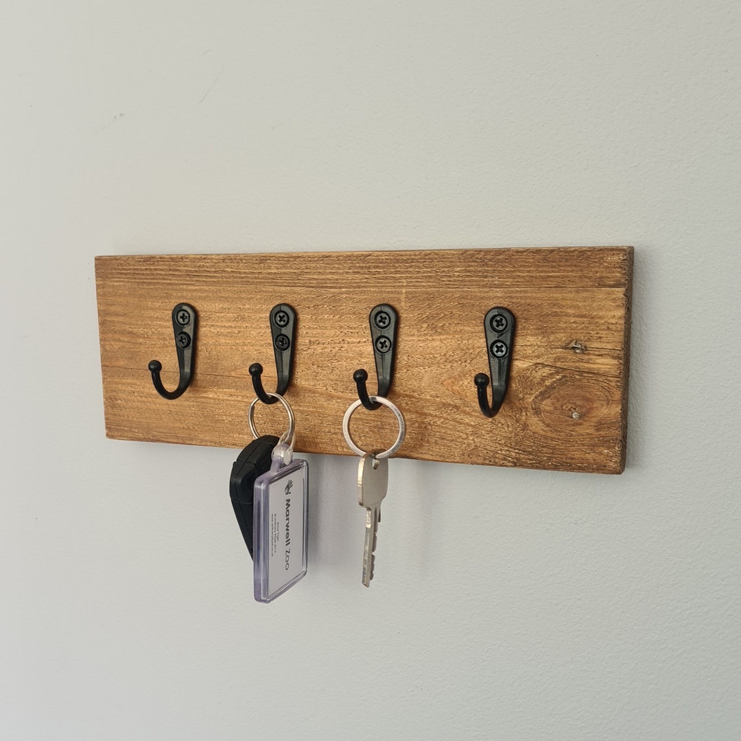 Handmade Wooden Key Hook Holder Reclaimed Wood Key Storage Entrance ...