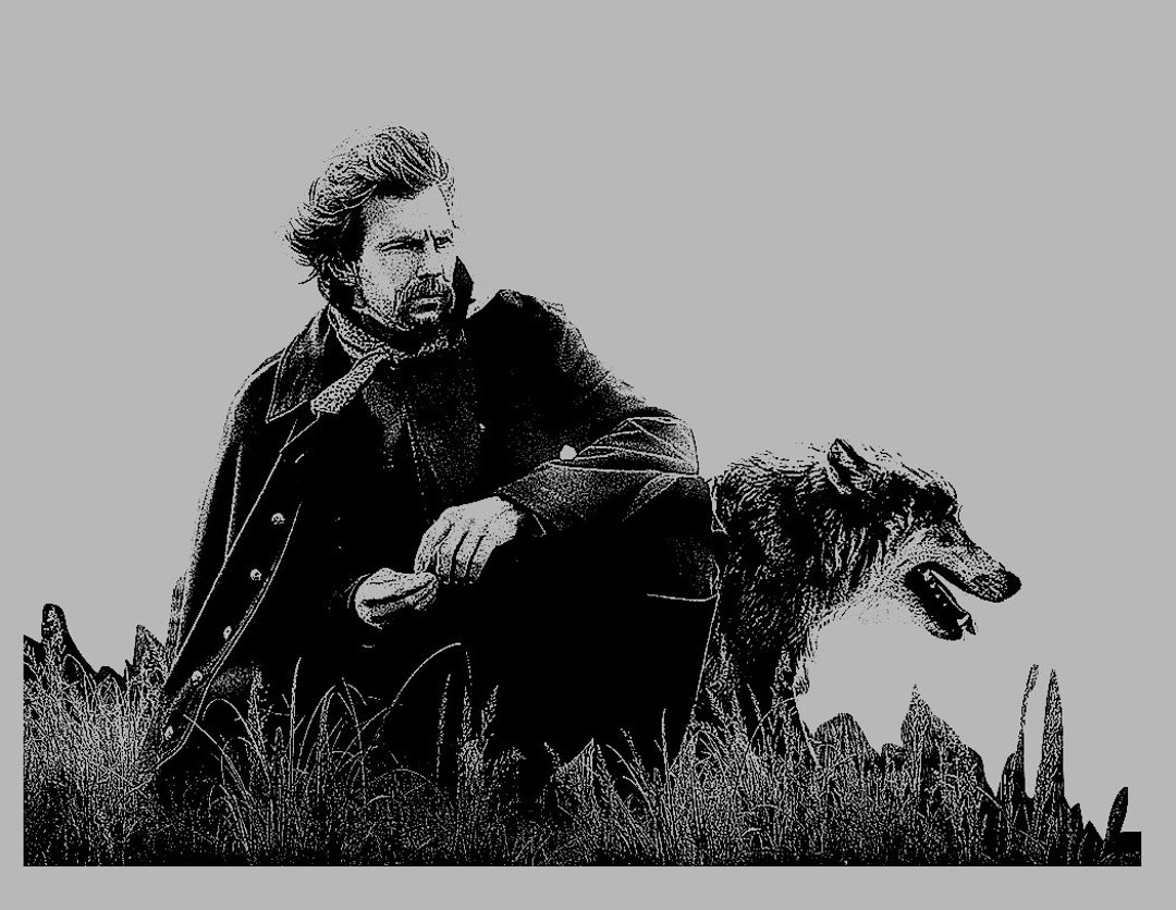 Pensive With Wolves Kevin Costner T-shirt - Etsy