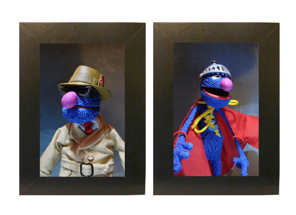 Sesame Street Framed Photo Set Grover and Supergrover Toys - Etsy