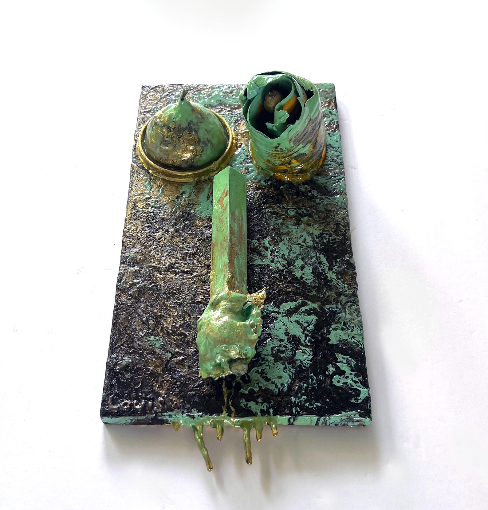 Abstract Mixed Media Face Wall Art, Primitive, Colorful and Fun ...