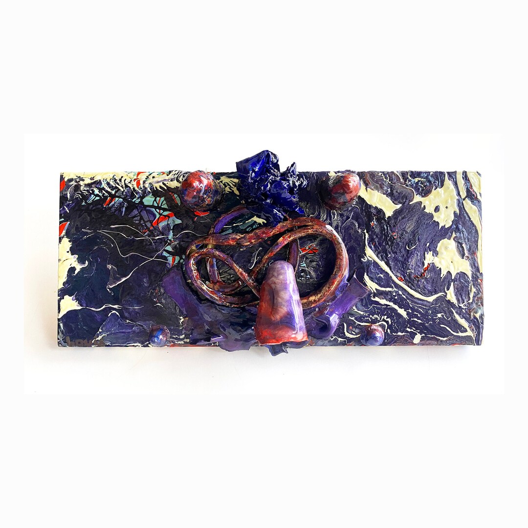 Abstract Mixed Media Face Wall Art, Primitive, Colorful & Whimsical ...