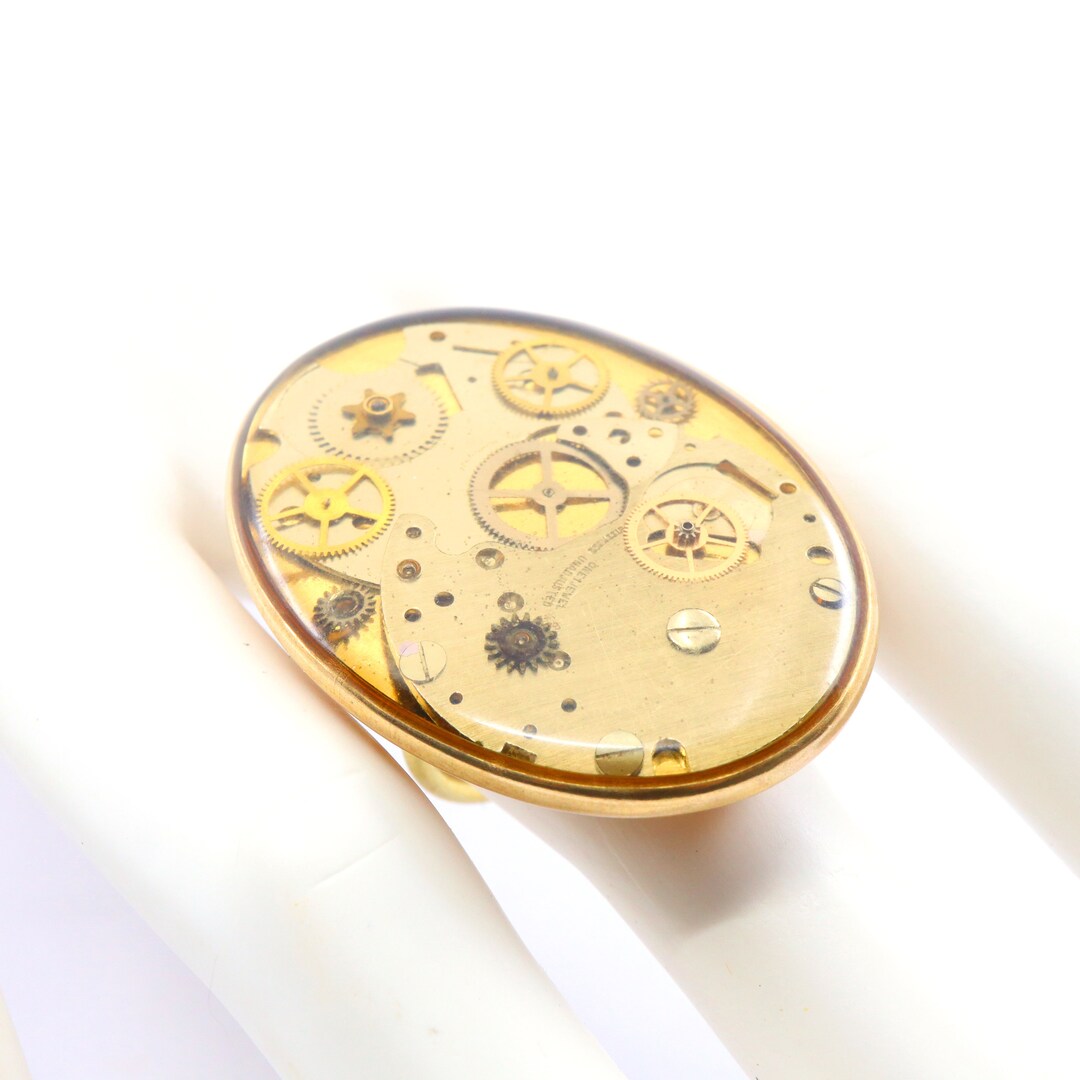 Handmade Steampunk Ring, Oval Ring, Vintage Watch Movements Ring, Watch ...
