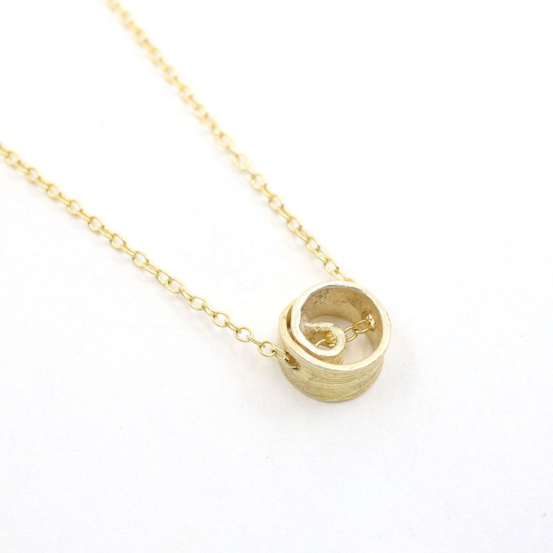 Gold | Silver Dainty Winding Circle Necklace, Tiny Winding Round ...