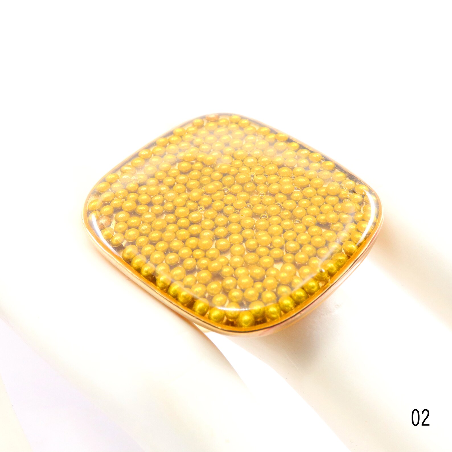 Handmade Rectangle Resin Ring, Composition Shimming Ring, Handmade Ring ...