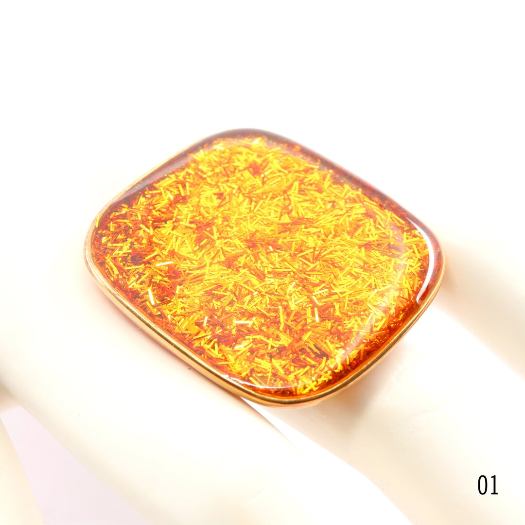 Handmade Rectangle Resin Ring, Composition Shimming Ring, Handmade Ring ...
