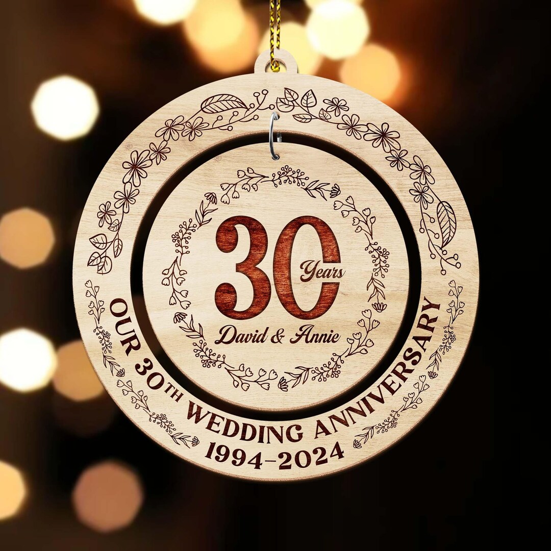 Anniversary Gift for Number of Years Married Ornament, Custom Wedding ...