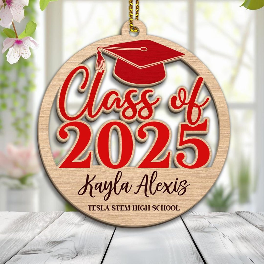 Personalized Class of 2025 Ornament, High School Student Graduation ...