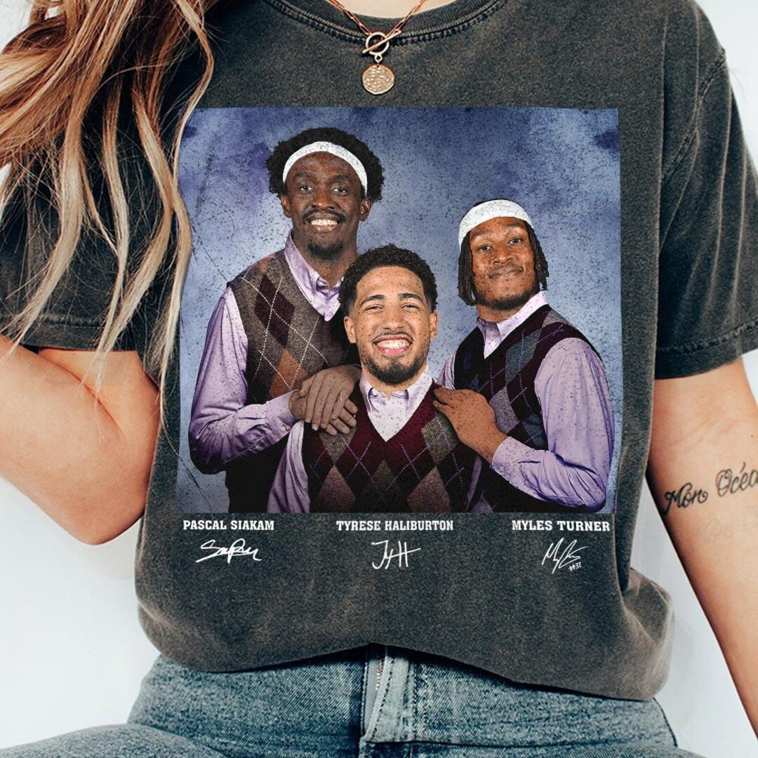Tyrese Haliburton Pascal Siakam Myles Turner Basketball Vintage Shirt ...