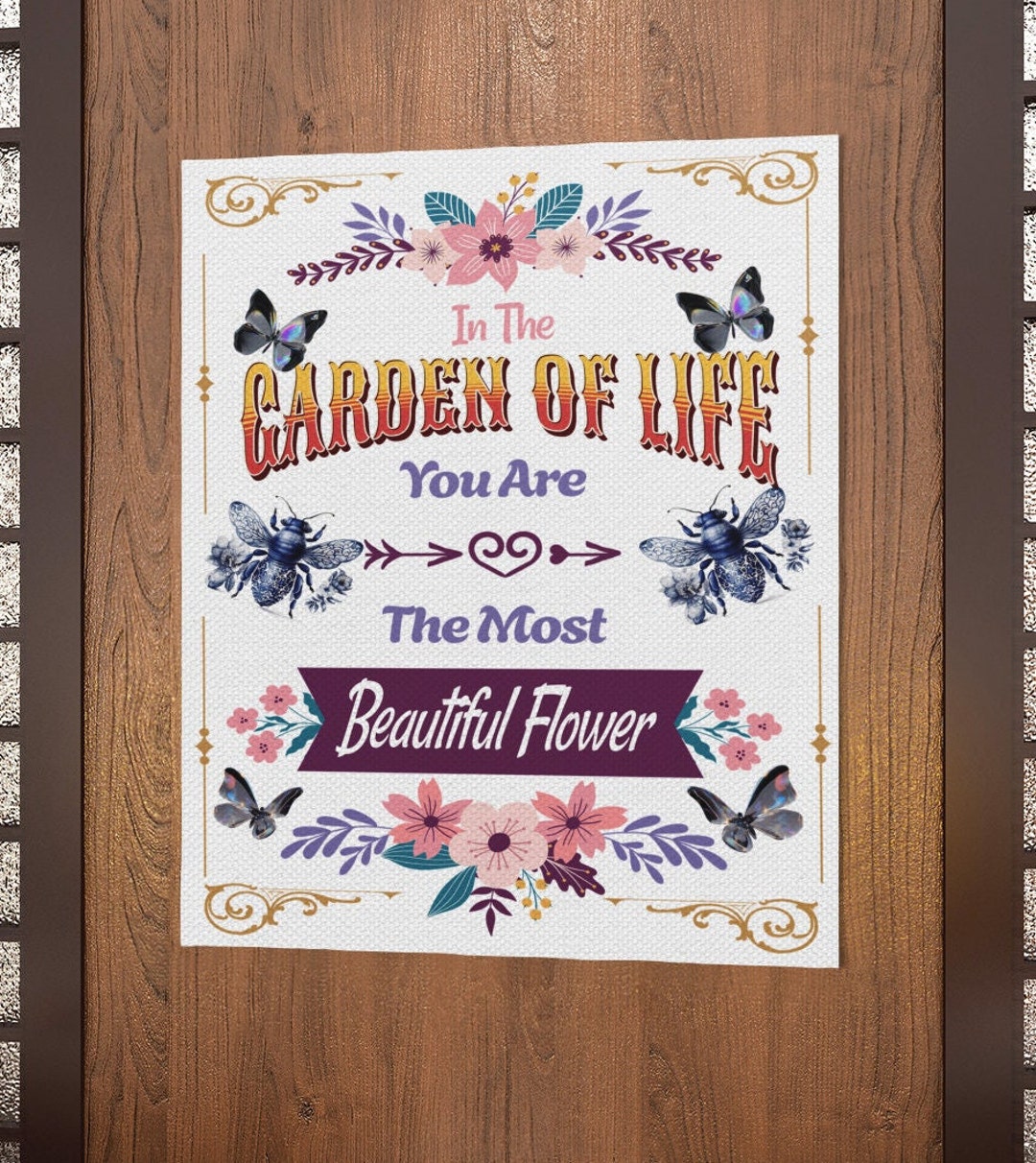 Pollinator Garden Poster Gift, Floral Garden Gift for Mom, Gift for Her ...