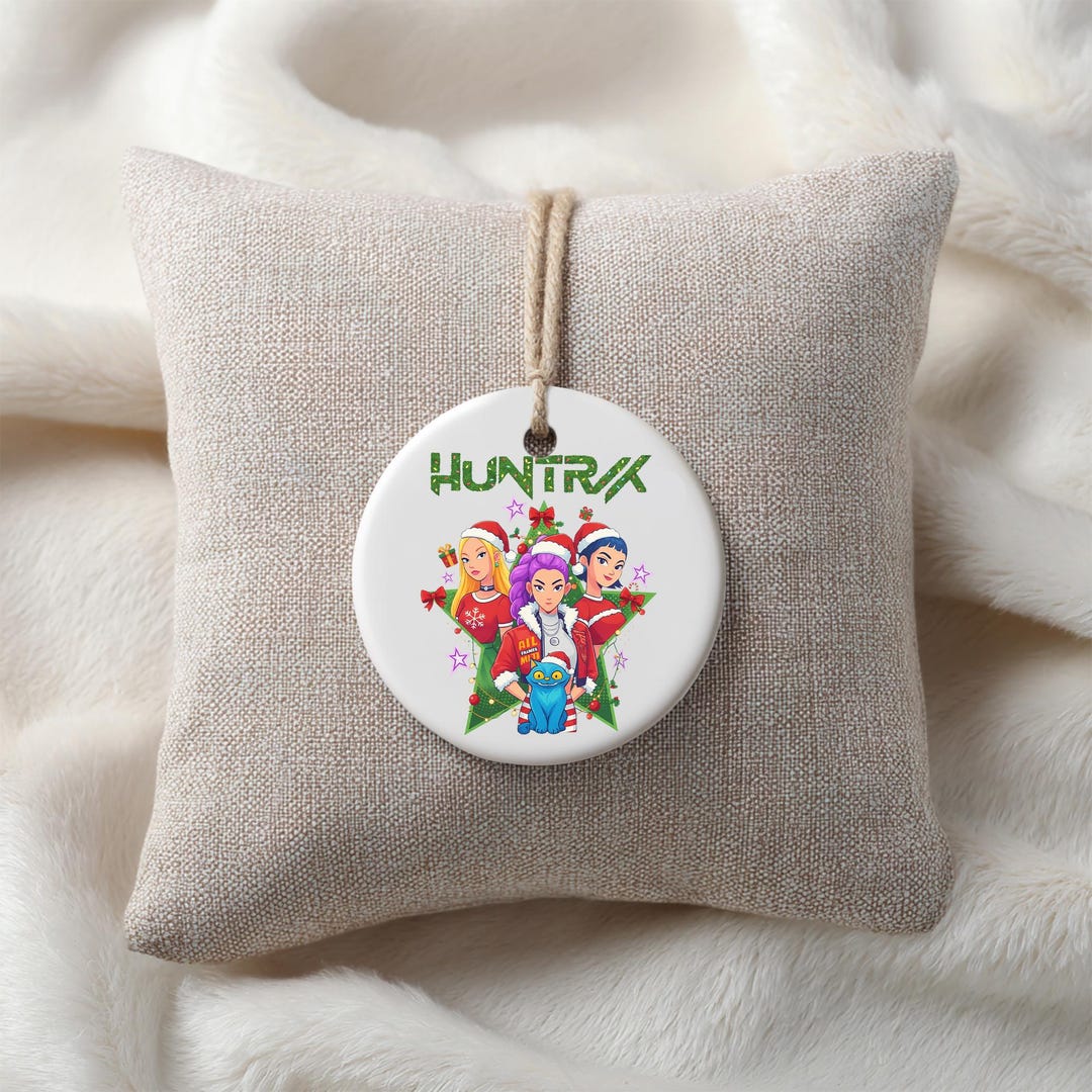 Personalized Huntrix Family Ornament , Custom Holiday Ceramic ...