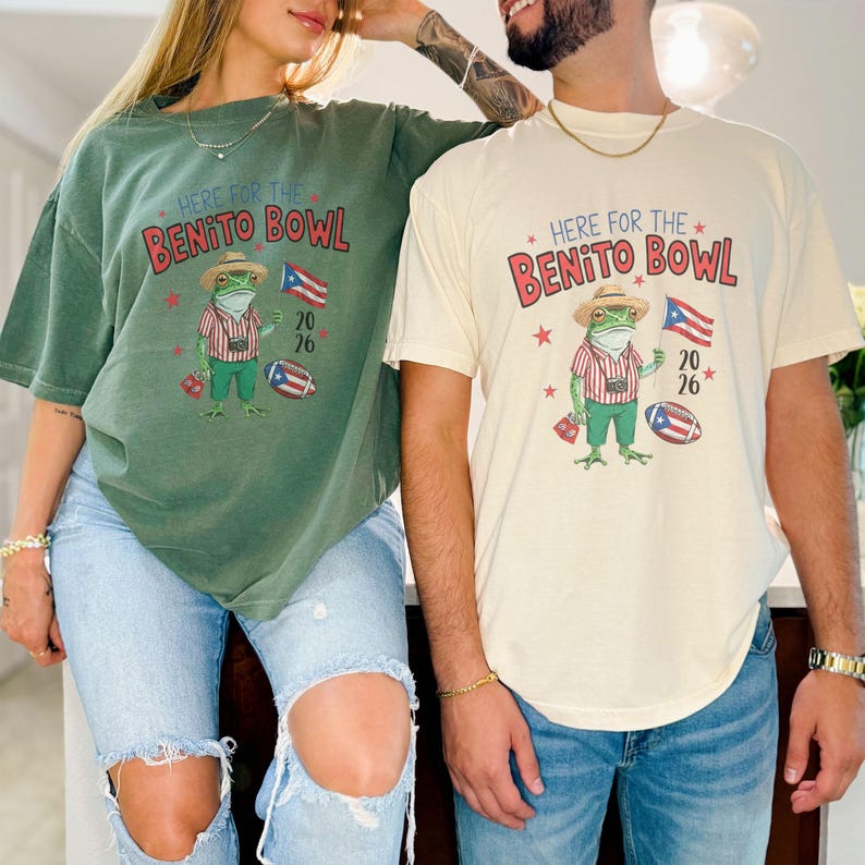 Benito Bowl 2026 Puerto Rico Frog Tourist Comfort Colors T-shirt - Etsy ...