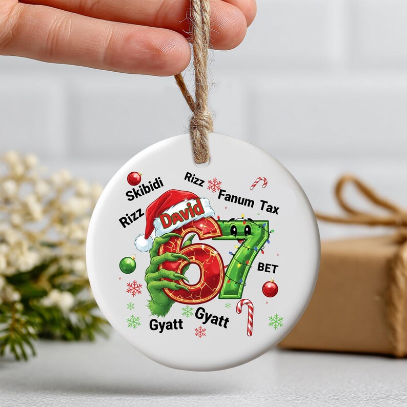 Gen Alpha Meme Ceramic Ornament 2025, Funny Rizz Gyatt Skibidi Fanum ...