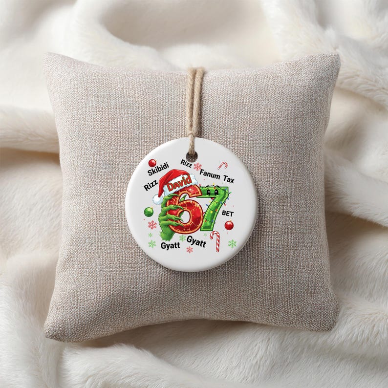 Gen Alpha Meme Ceramic Ornament 2025, Funny Rizz Gyatt Skibidi Fanum ...