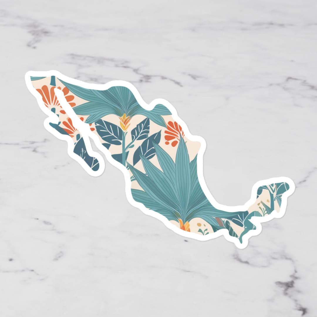 Mexico Map Sticker Agave Print Scrapbooking Laptop Decals Journey ...