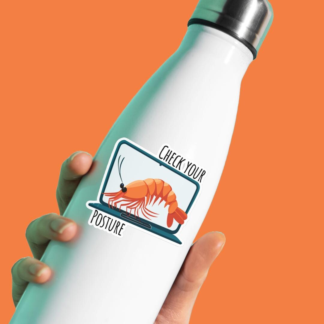 Check Your Posture Shrimp Sticker Luggage Decal Away Suitcase Decal ...