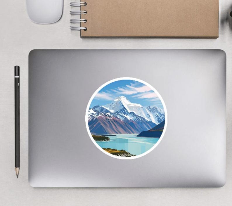 New Zealand Sticker Aoraki Mt Cook Journey Stickers Aotearoa Laptop ...