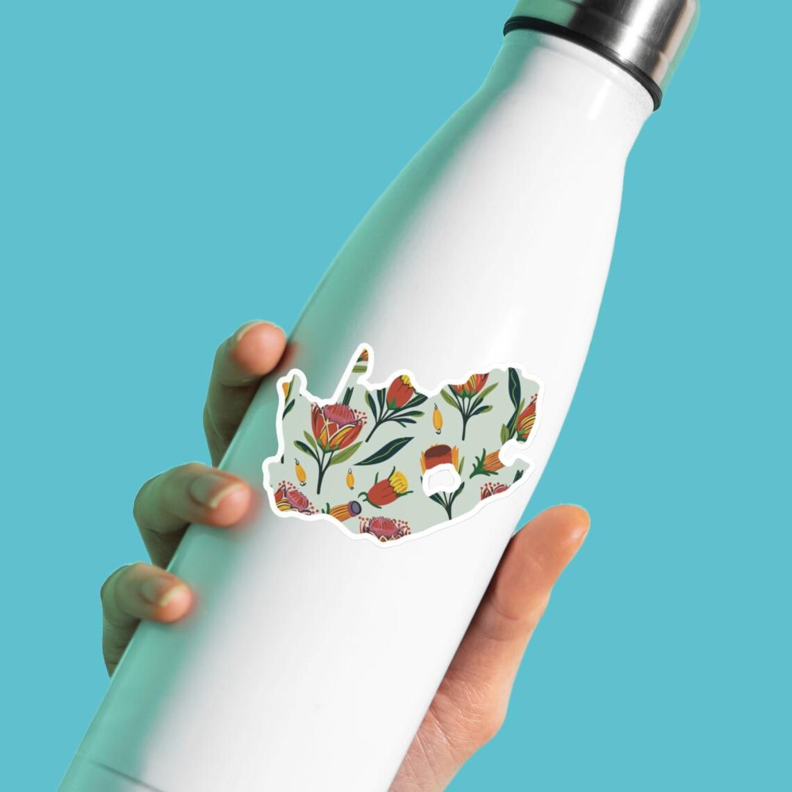 South Africa Map Sticker Protea Print Scrapbooking Laptop Decals ...