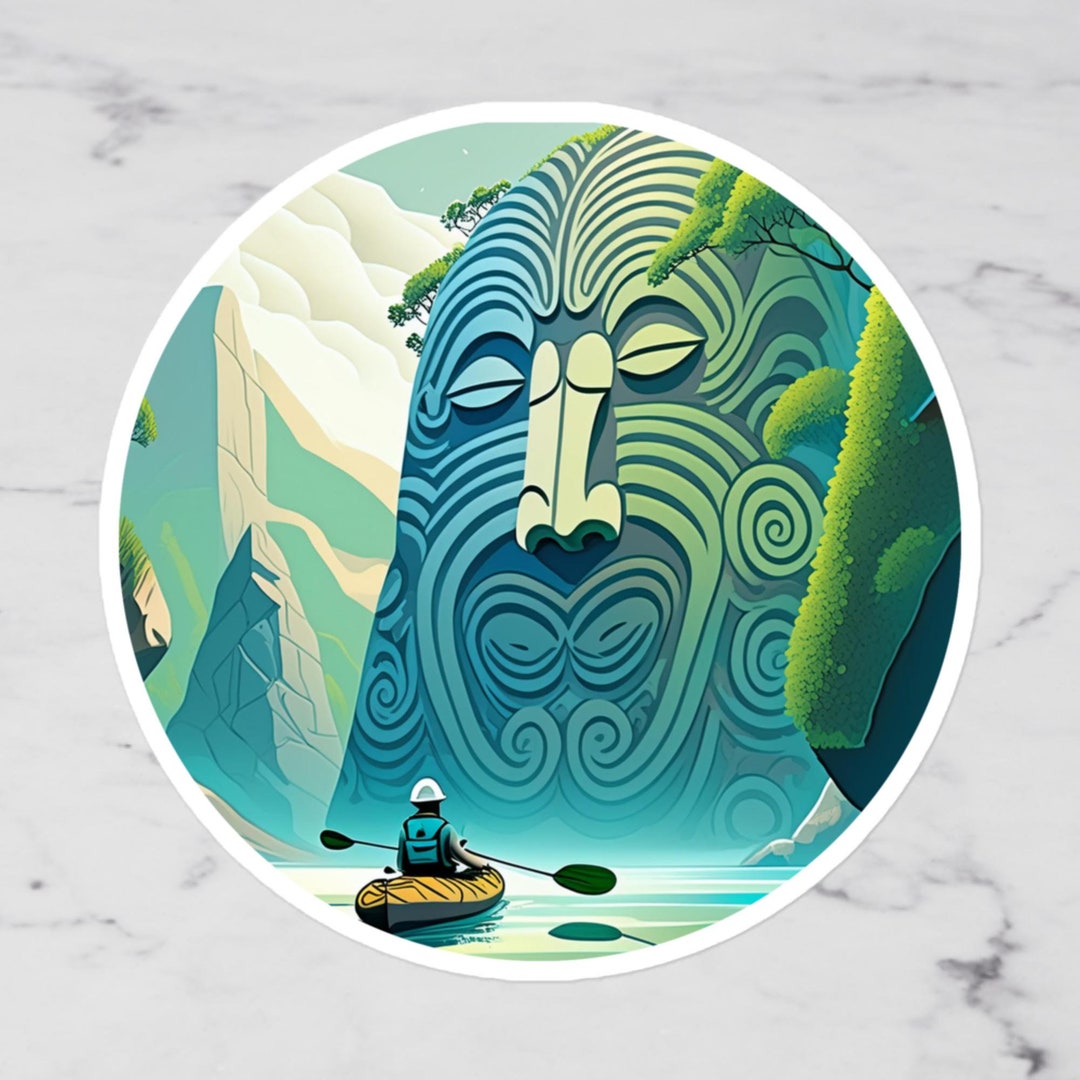 Maori Rock Carving Taupo Sticker New Zealand Sticker for Traveler ...