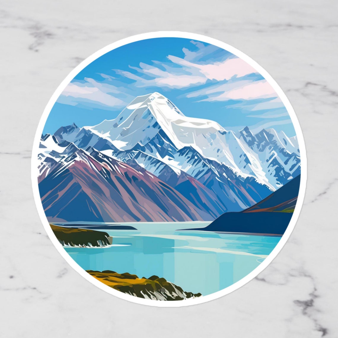 New Zealand Sticker Aoraki Mt Cook Journey Stickers Aotearoa Laptop ...
