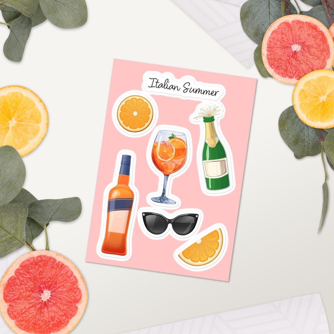 Aperol Spritz Sticker Sheet: European Summer Travel Scrapbook - Etsy