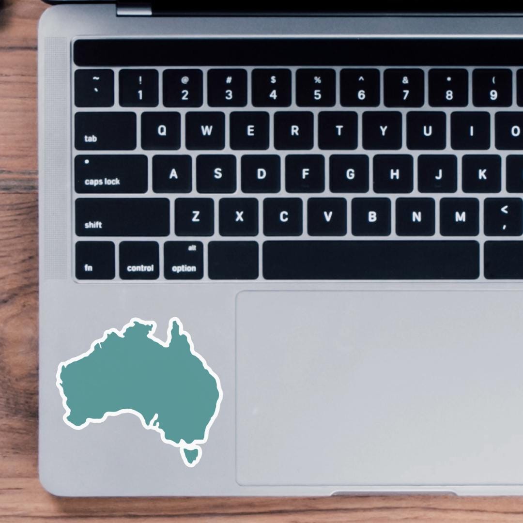 Map of Australia Sticker Luggage Decal Away Suitcase Decal Aesthetic ...